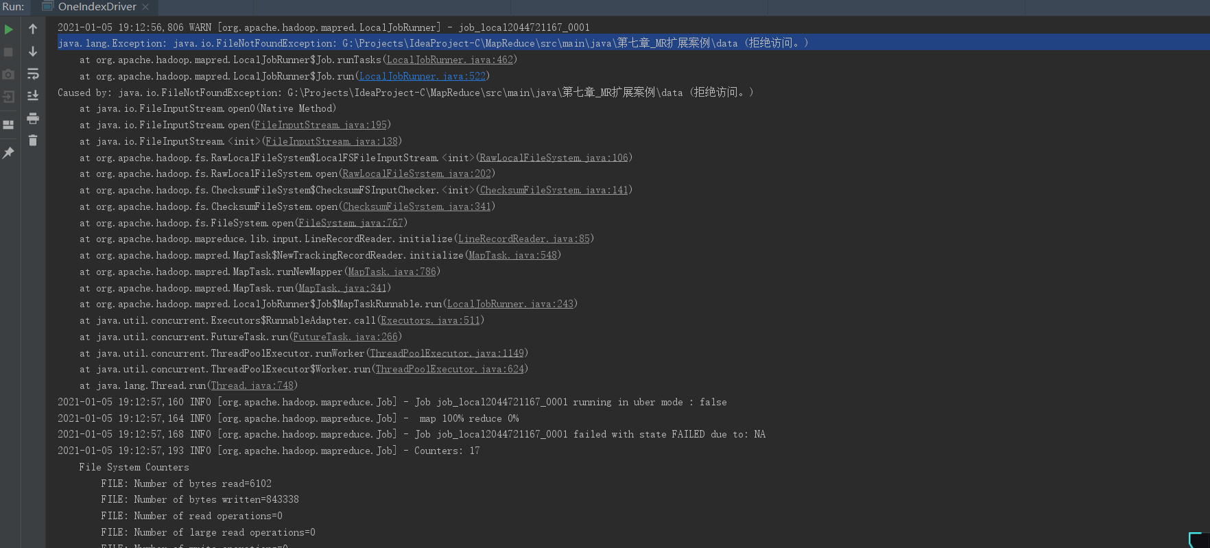 【MapReduce】报错： java.io.FileNotFoundException: “ 路径 “ (拒绝访问。)_骑着蜗牛ひ追导弹'的博客-CSDN博客