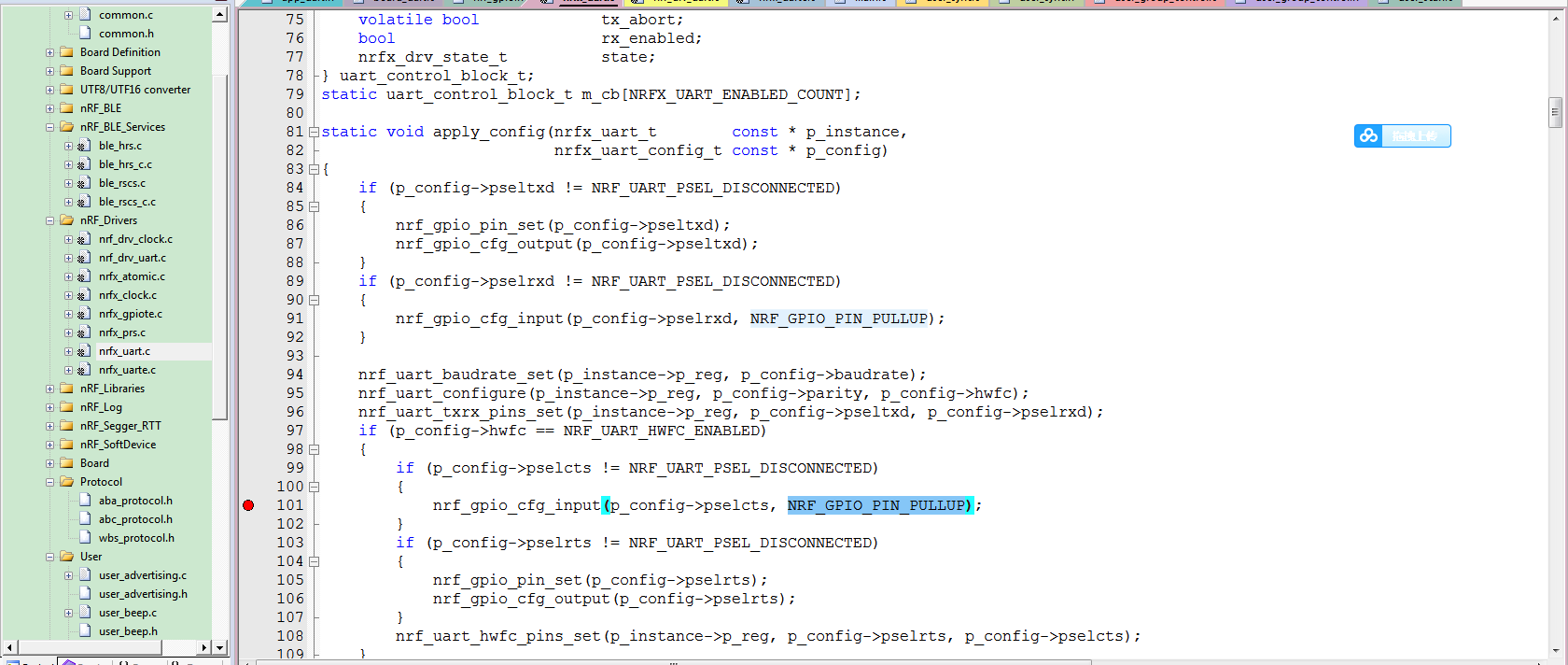 NRF52832串口接收错误，进入APP_UART_COMMUNICATION_ERROR_52832 communication error occurred while handling ...