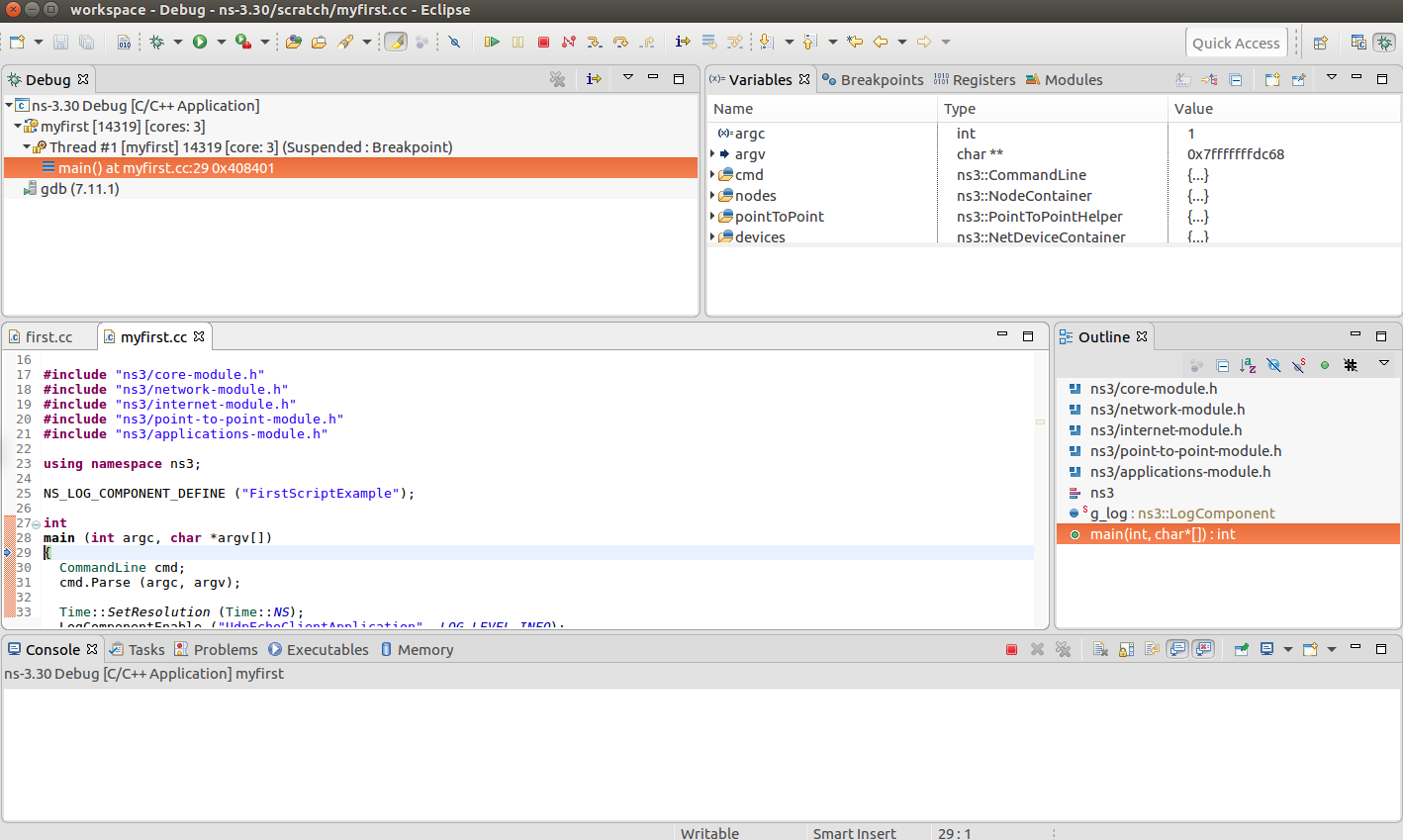 ns3学习手记8——NS-3与eclipse结合的开发调试_ns3 debug-CSDN博客