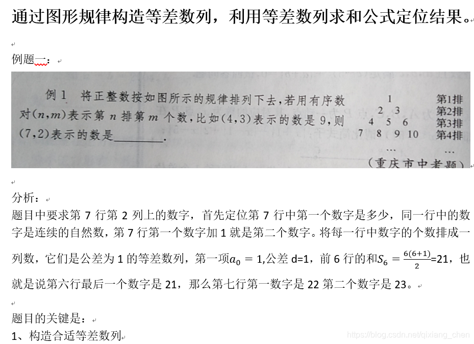 通过图形规律构造等差数列,利用等差数列求和公式定位结果。等差数列用图形推 Csdn博客