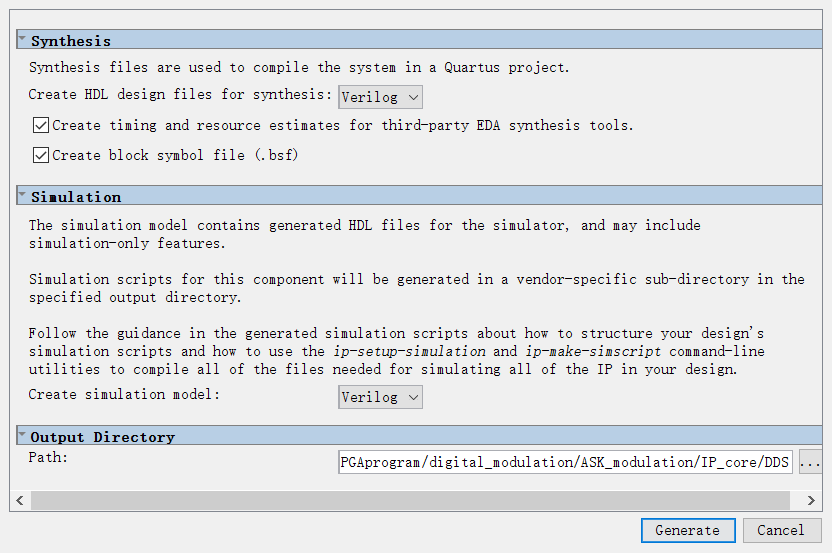 使用Quartus 18.0 的NCO ip核产生一个正弦信号，并用modelsim仿真（解决asj文件not define 问题）_quartus ip核 三相正弦波-CSDN博客