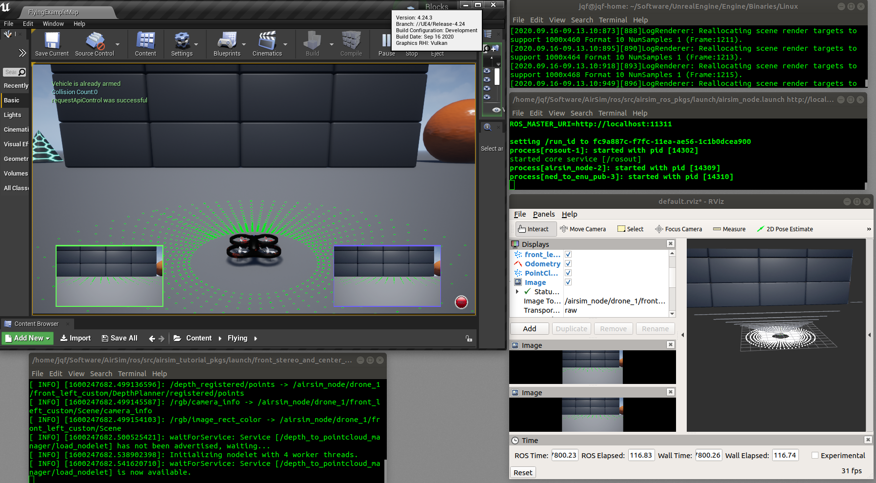 微软仿真神器 AirSim + Unreal Engine 4.24 + Ubuntu 18.04 + ROS 编译流程小结_creating makefile for ...