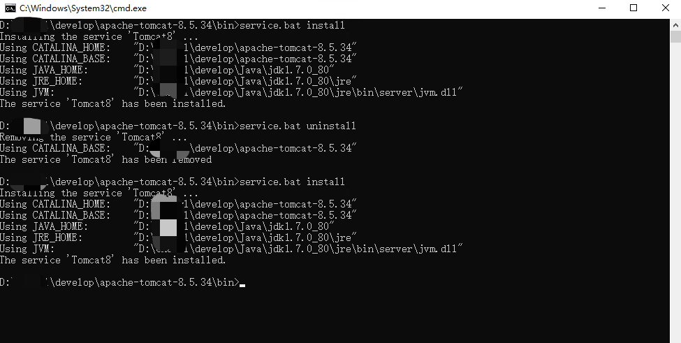 windows安装tomcat8注册为服务的正确姿势 并设置开机自启 实践笔记_tomcat8.5配置windows自启动-CSDN博客