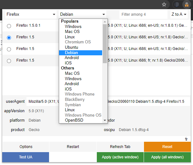 Chrome修改User Agent插件推荐_user-agent switcher and manager-CSDN博客