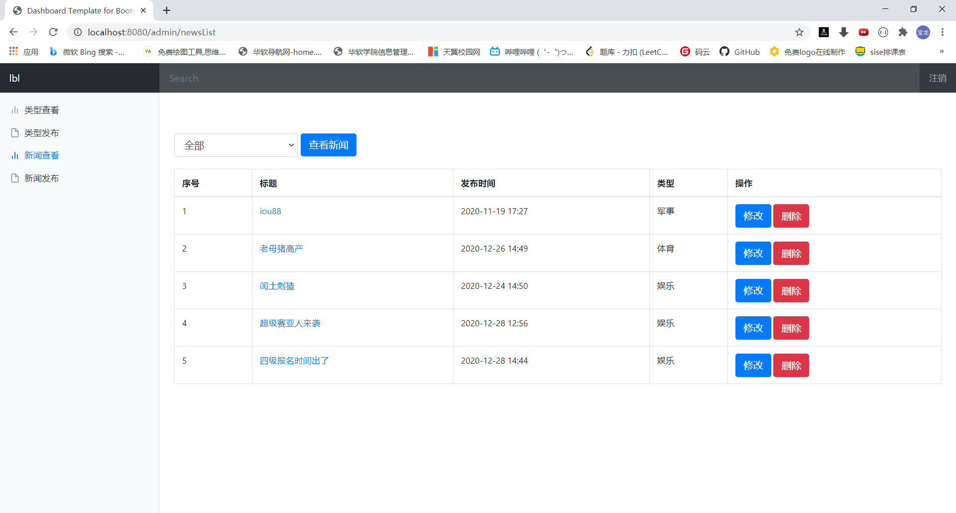 SSM(Spring+SpringMVC+Mybatis)简单新闻管理系统_用spring制作新闻系统课程报告-CSDN博客