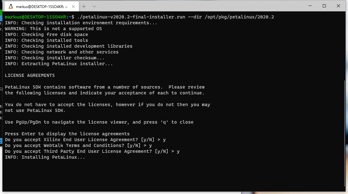 在WSL下配置与安装Petalinux 2020.2_petalinux 2020.2安装-CSDN博客