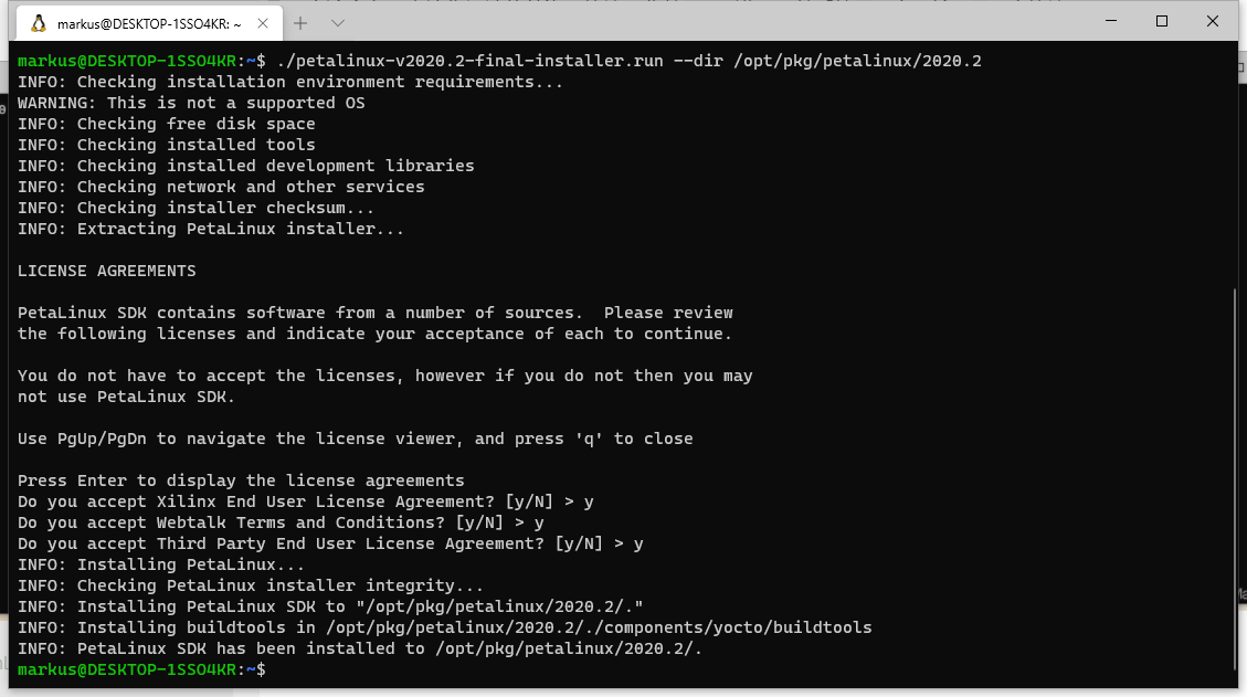 在WSL下配置与安装Petalinux 2020.2_petalinux 2020.2安装-CSDN博客