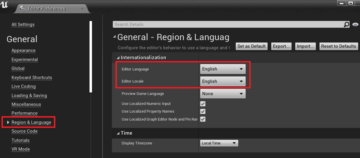 UE4编辑器界面语言切换_ue4不小心preferences怎么办-CSDN博客