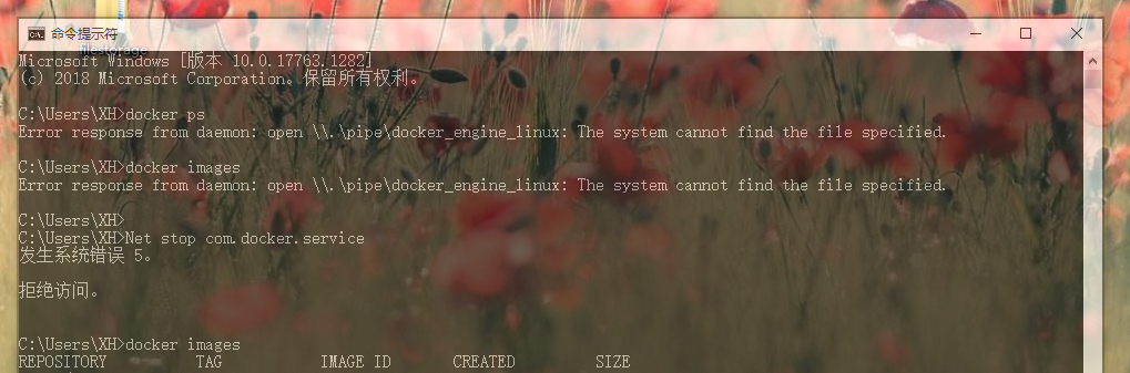 Solve docker error: Error response from daemon: open \\.\pipe\docker ...