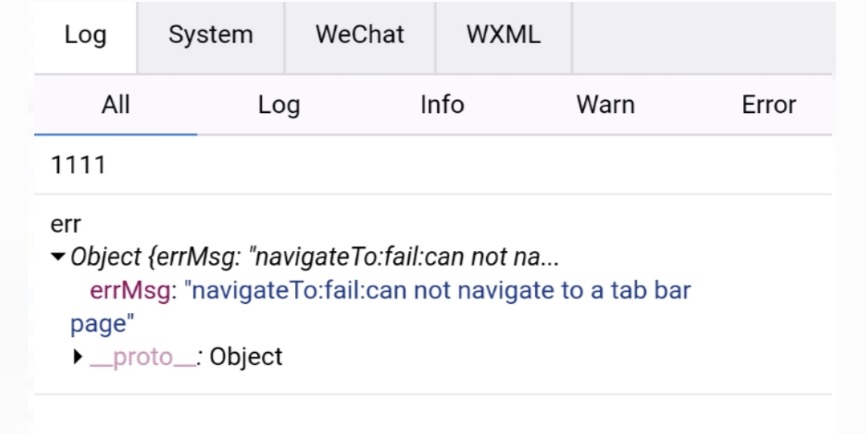 微信小程序navigatTo失败 navigateTo:fail can not navigateTo a tabbar page_navigateto:fail missing ...
