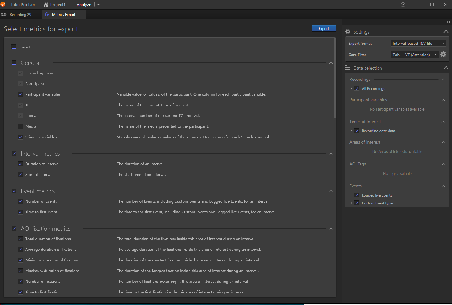 Tobii pro lab学习笔记3_Metrics统计指标_tobbi metrics解释-CSDN博客