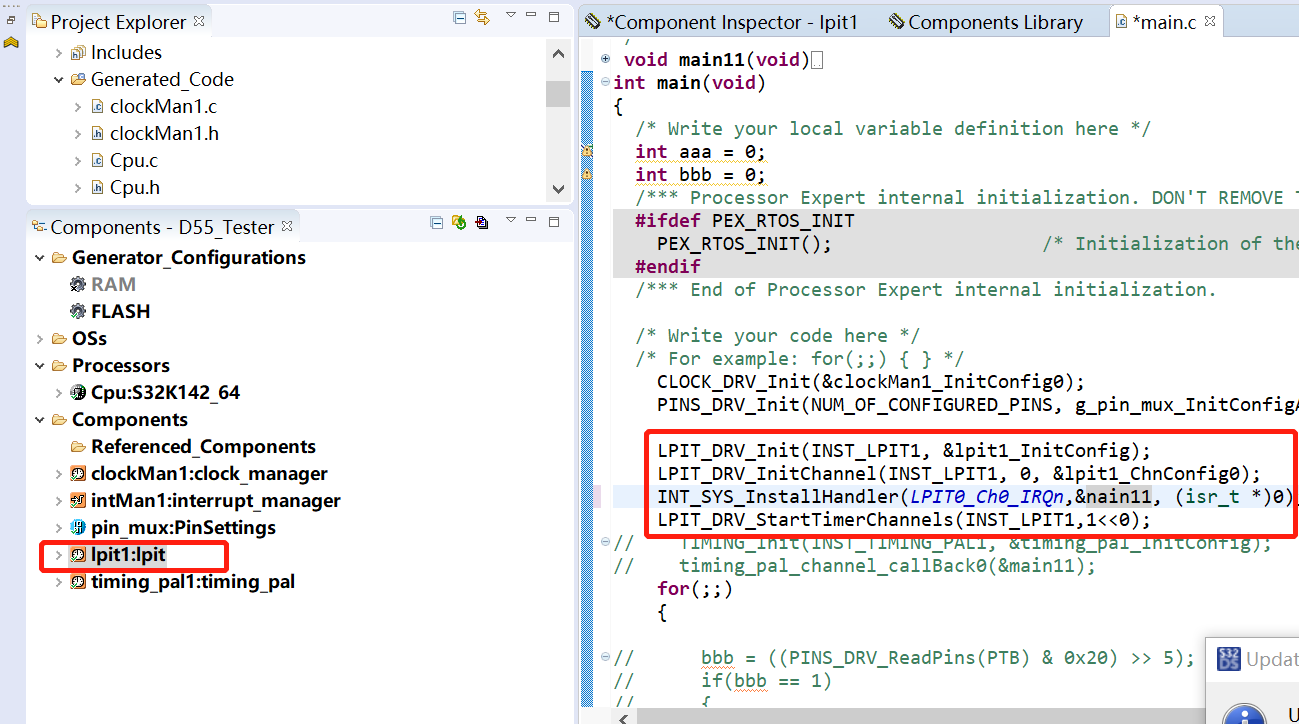 SDK应用二：S32DS开发环境使用SDK编辑工程代码实例(S32K142配置时钟，中断，GPIO)_s32ds怎么打开时钟树-CSDN博客