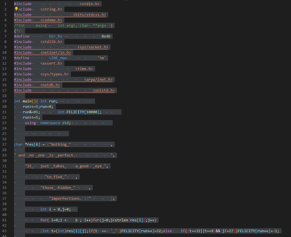 攻防世界 Misc高手进阶区 5分题 A-Weird-C-Program_攻防世界 a-weird-c-program-CSDN博客