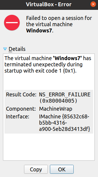 Virtualbox “Kernel driver not installed (rc=-1908)”修复_kernel driver not installed (rc=-1908) the ...
