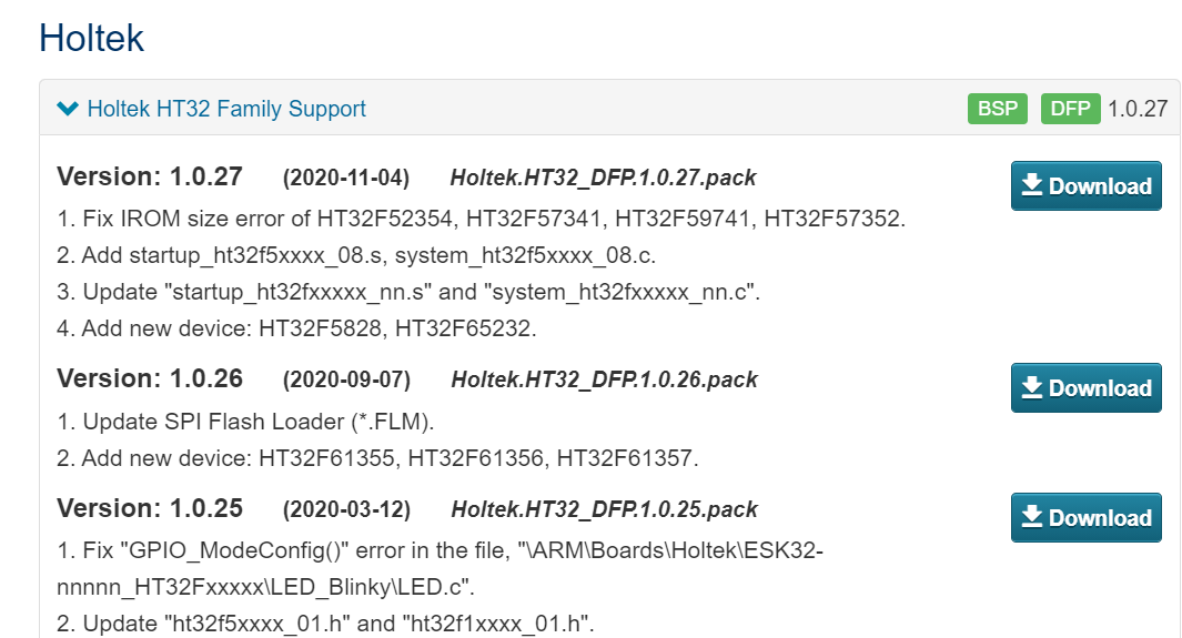 合泰HT32F52342/HT32F52352芯片Pack下载和工程例程下载_holtek pack-CSDN博客