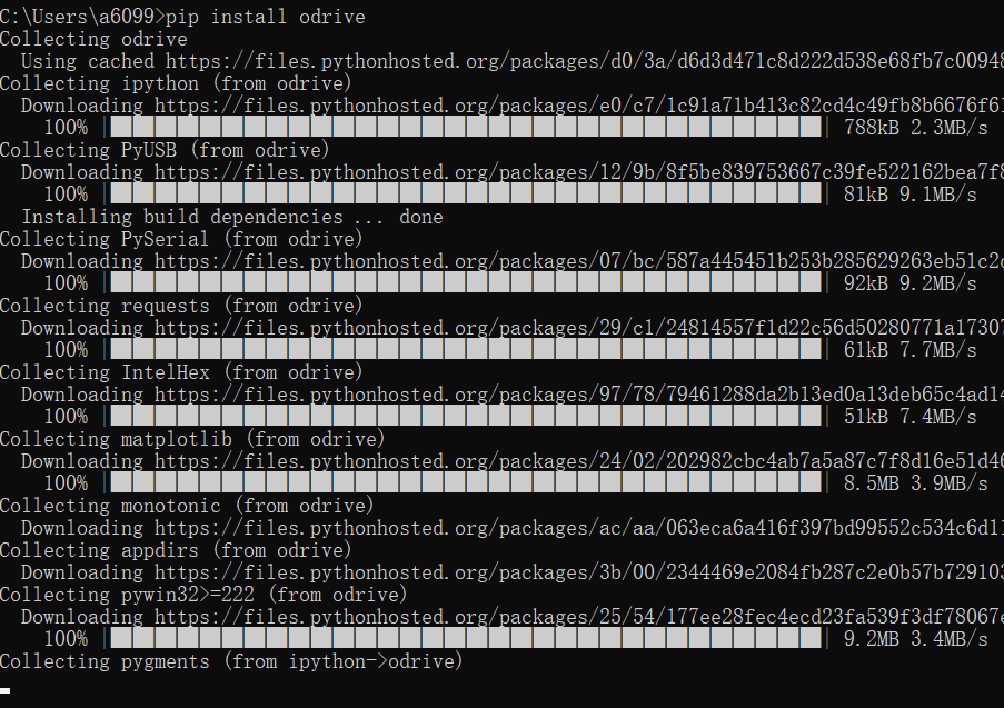 Odrive无刷驱动器 开发过程学习记录（1）——window10系统下的基础配置_odrive v3.6 56v-CSDN博客