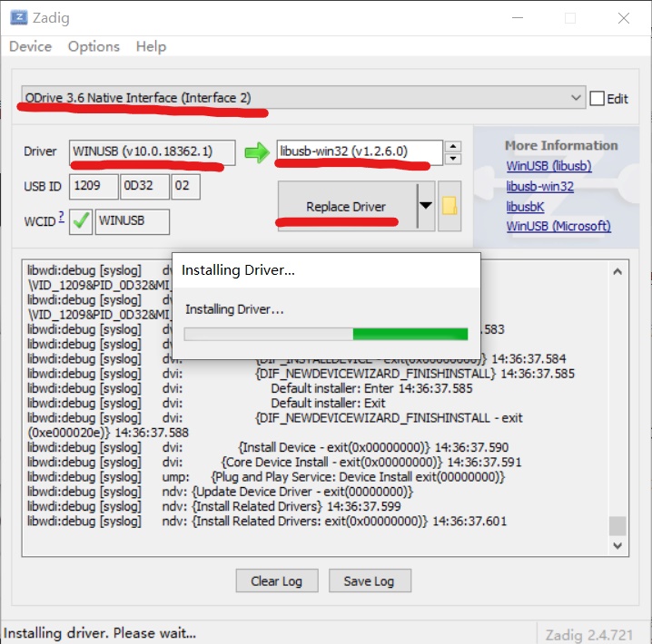 Odrive无刷驱动器 开发过程学习记录（1）——window10系统下的基础配置_odrive v3.6 56v-CSDN博客