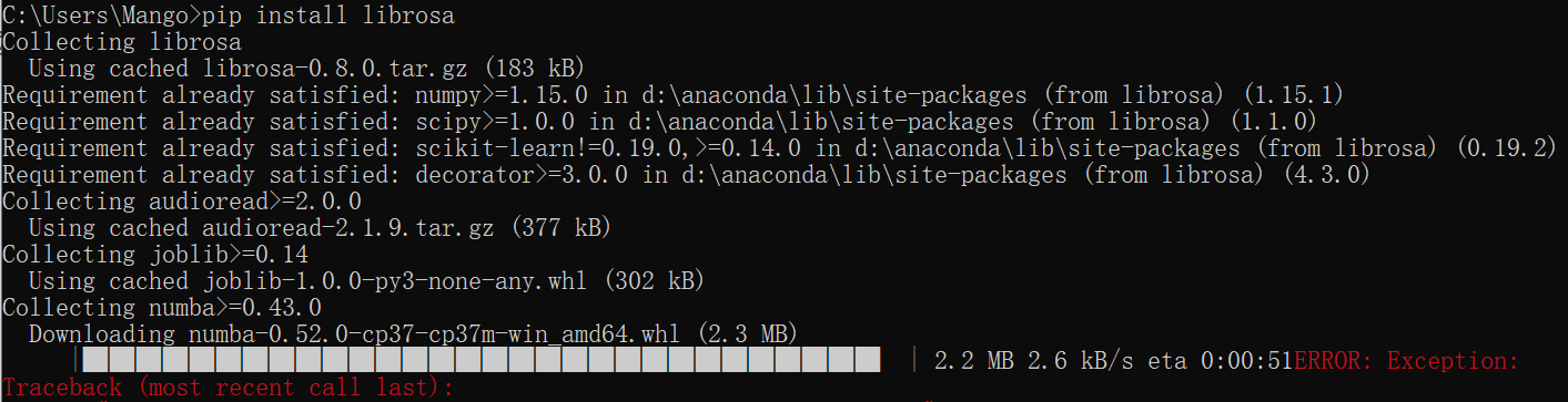 ModuleNotFoundError: No module named ‘librosa‘_modulenotfounderror: no ...