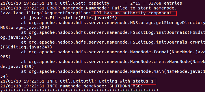 Hadoop | hadoop格式化namenode时报异常： URI has an authority component-CSDN博客