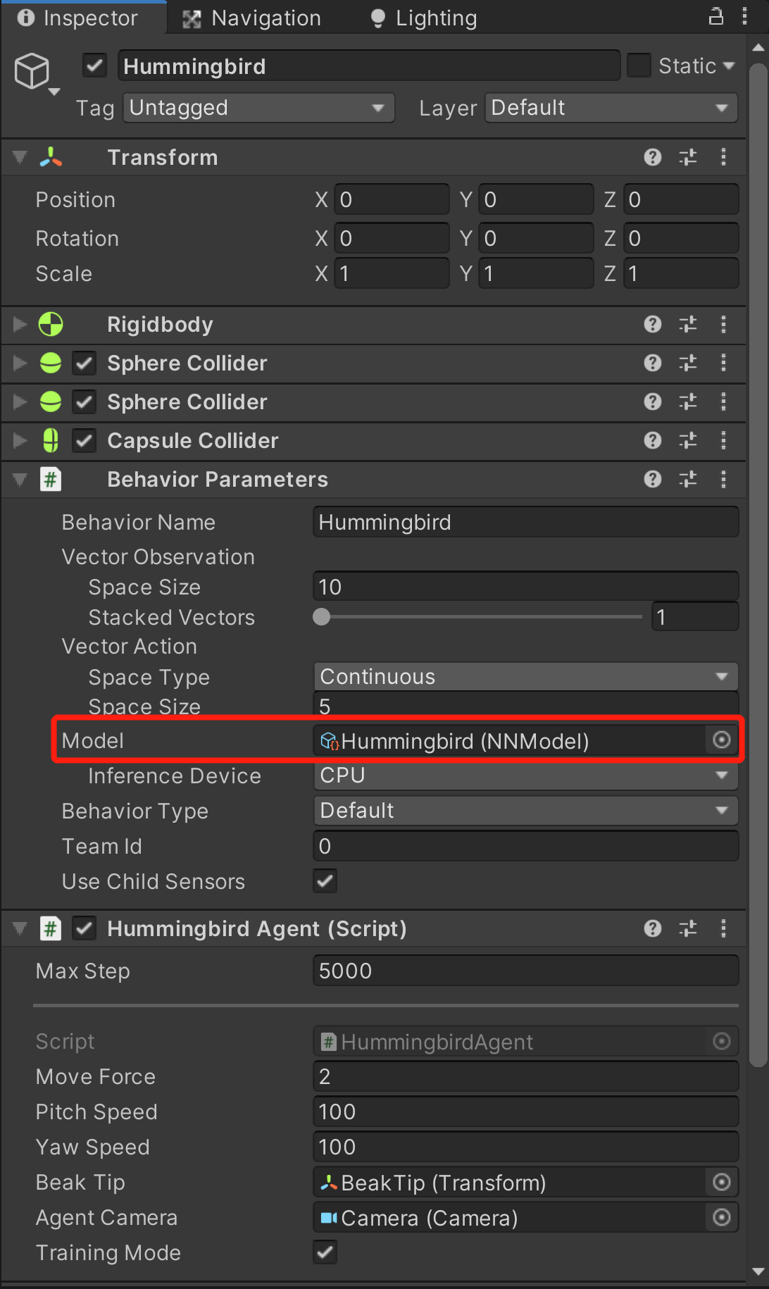 unity learn—— ML_Agent:Hummingbirds中文教程 自译（七——测试模型）_hummingbird游戏攻略-CSDN博客