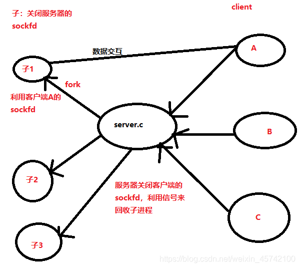 网络编程 多进程并发服务器实现挤线器原理 Csdn博客