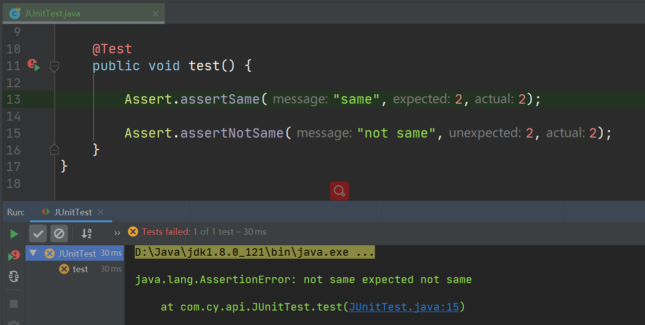 java断言--03--JUnit断言（Asserts）_assert.assertequals-CSDN博客