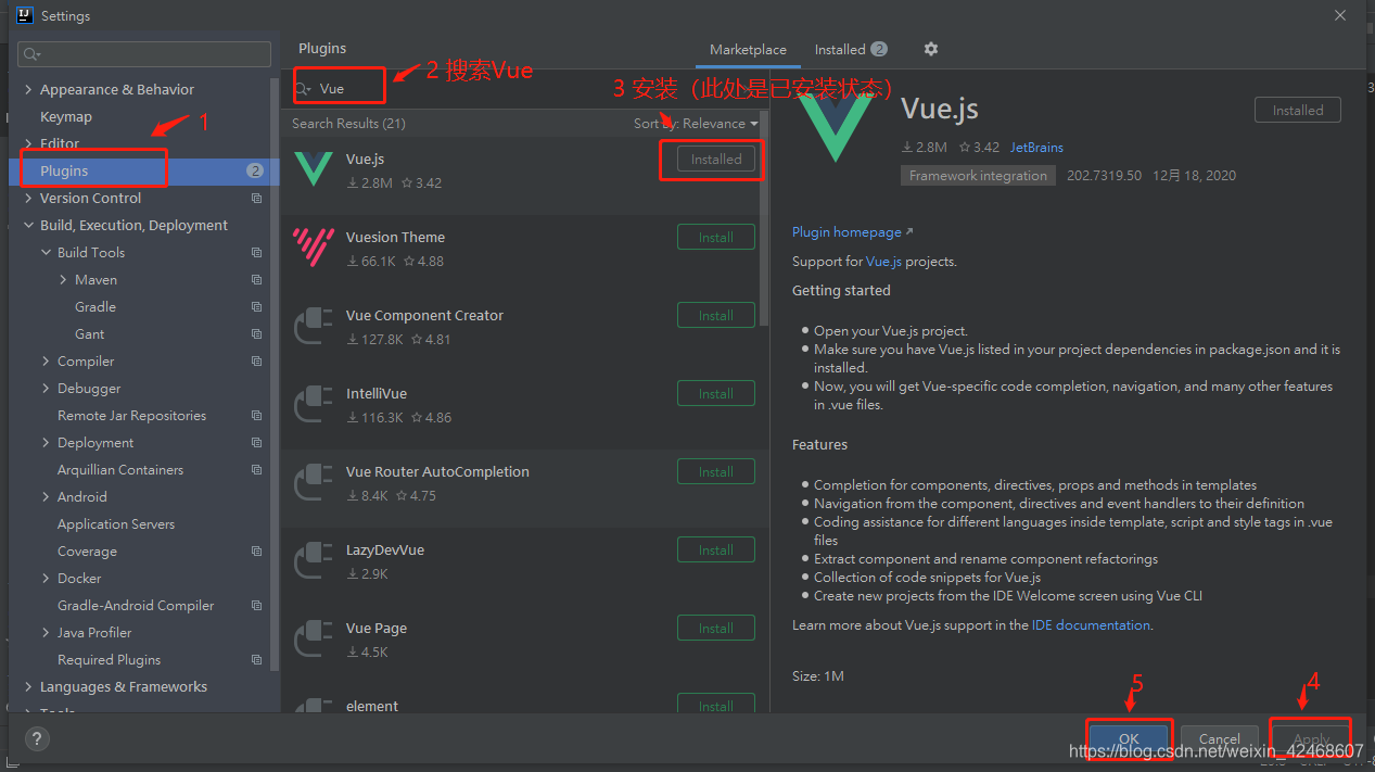 Vue 01 Idea 安装vuejs 插件idea安装vuejs插件 Csdn博客