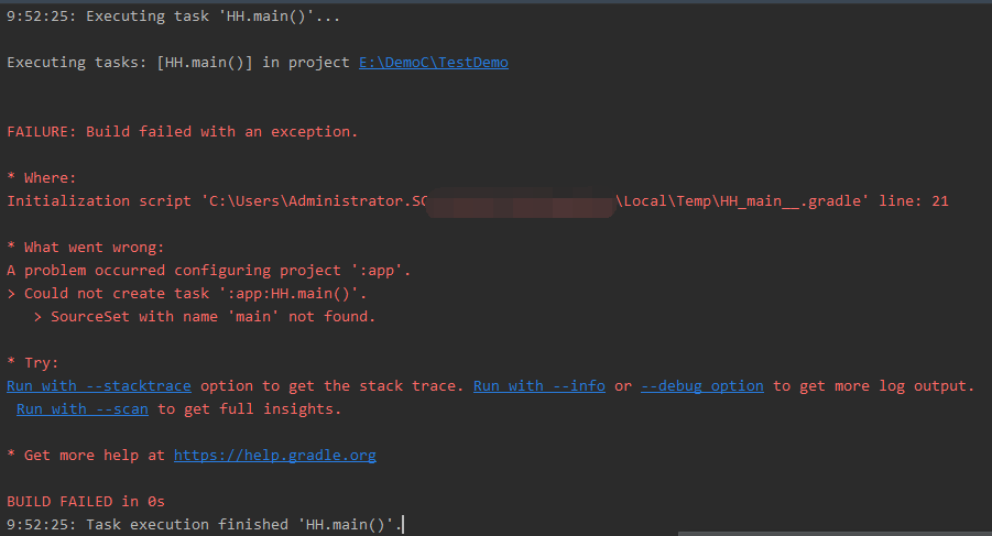 项目无法运行main函数(SourceSet with name ‘main‘ not found)_sourceset with name 'main' not found.-CSDN博客