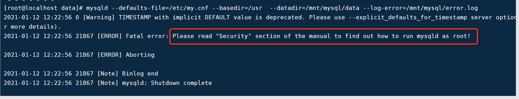 Starting Mysql Error The Server Quit Without Updating Pid File Mnt Mysql Data Localhost Pid