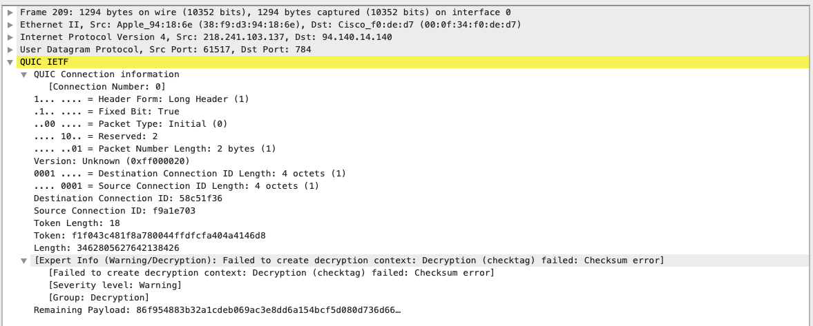 Quic协议与DNS_dns over quic 示例包-CSDN博客