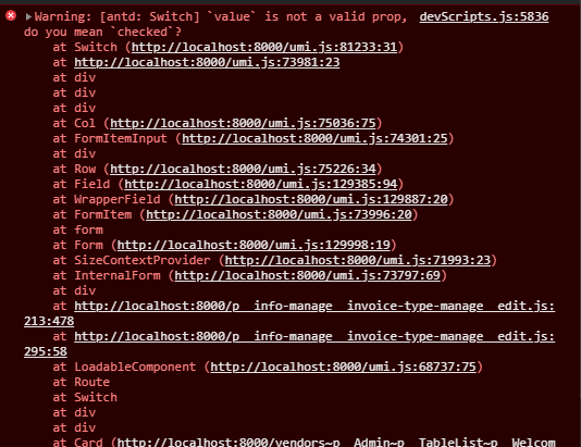 antd4.x [antd: Switch] `value` is not a valid prop, do you mean `checked`? 解决办法-CSDN博客