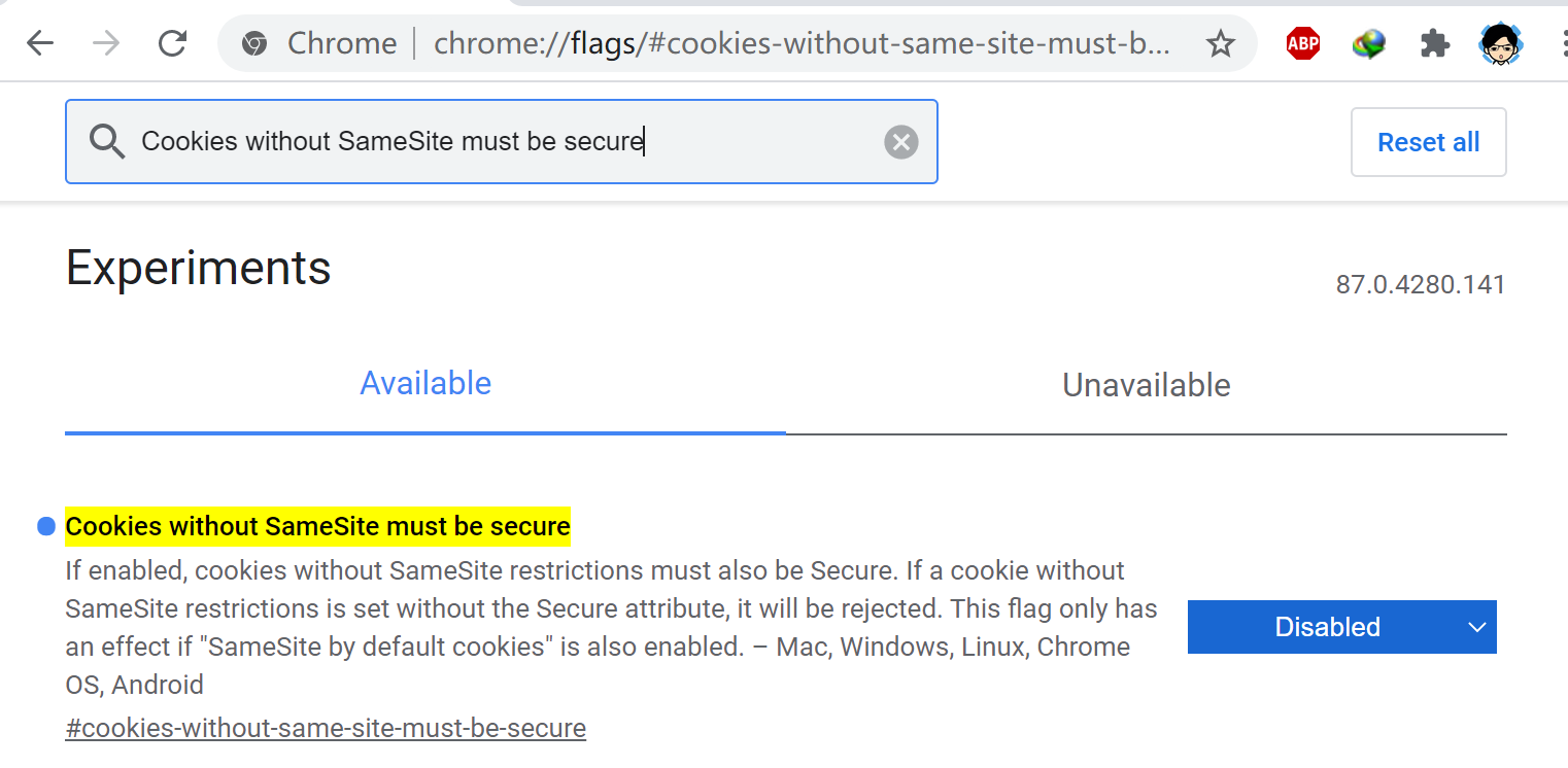 Indicate whether to send a cookie in a cross-site request by specifying its SameSite attribute ...