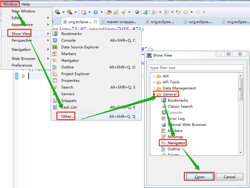 Eclipse中Navigator视图的调出方式_eclipse navigator-CSDN博客
