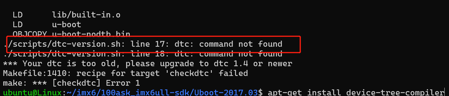 uboot编译报错 dtc: command not found解决办法-CSDN博客