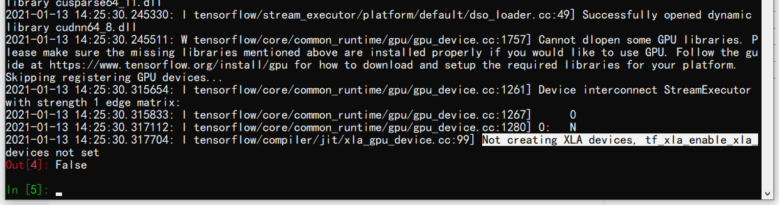 CUDA安装 + tensorflow gpu版本出现的问题：Not creating XLA devices, tf_xla_enable_xla_devices not set_xla ...