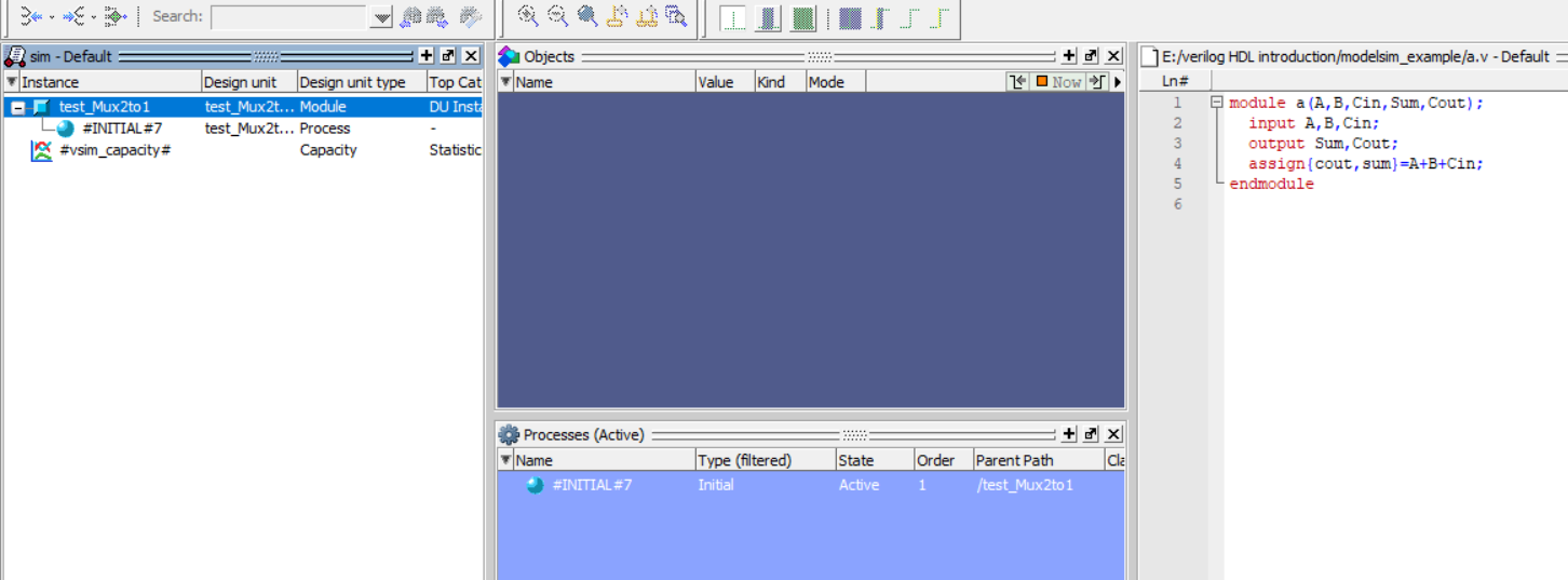 modelsim仿真遇到objects无内容的解决方法【新手记录自己遇到的问题】_modelsim objects什么都没有-CSDN博客