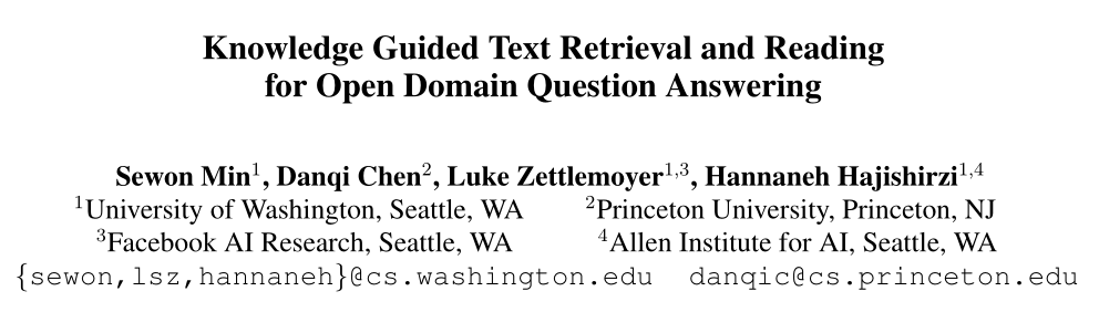知识指导文本检索和阅读：graph-retriever+graph-reader（2020 University of Washington）_knowledge guided text ...