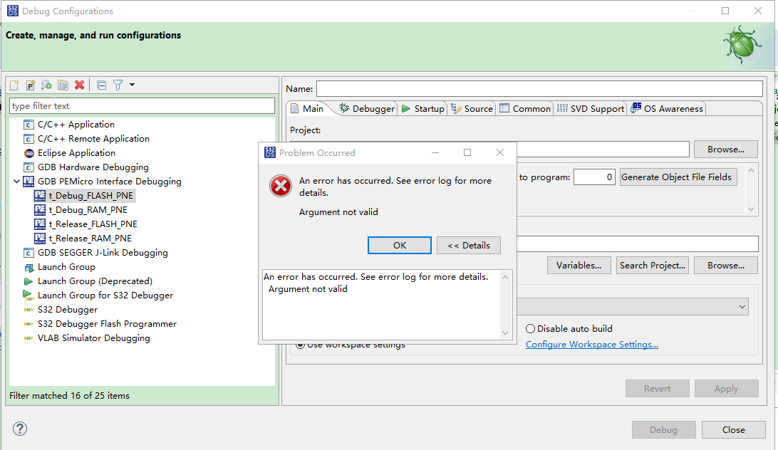 S32DS v3.4+SDK4.0.1+S32K144 使用PE Micro进行Debug时出现错误解决办法_s32ds select ...