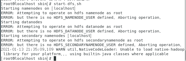安装运行Hadoop出现：ERROR: but there is no HDFS_NAMENODE_USER defined. Aborting operation._starting ...