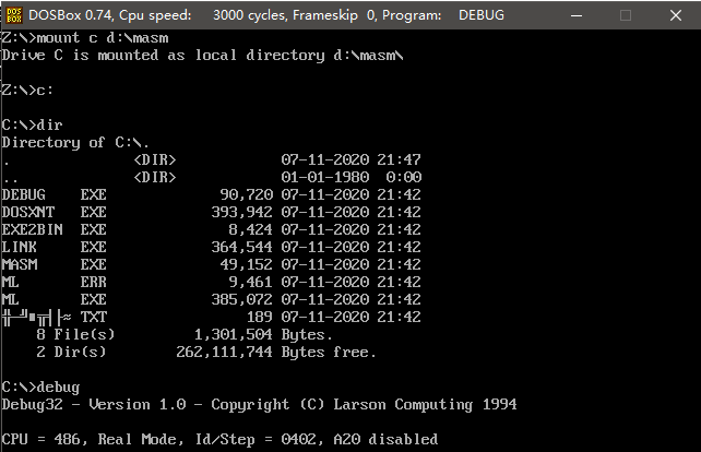 Debug常用指令和DOSBox使用步骤_dosbox怎么看代码段地址-CSDN博客