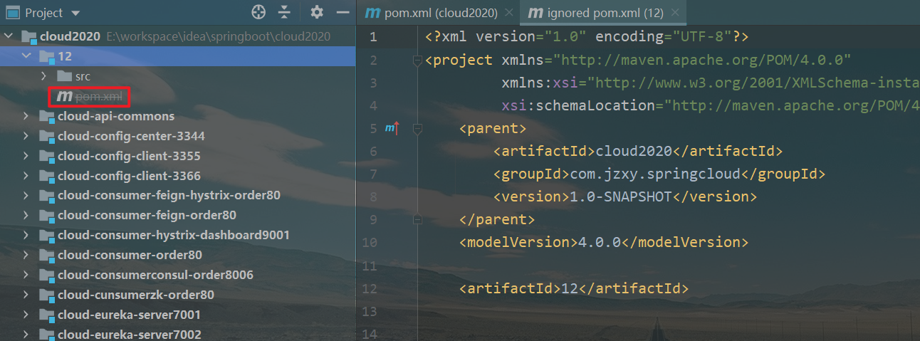 Error resolution: Create a previously deleted module with the same name, and the pom file is the ...