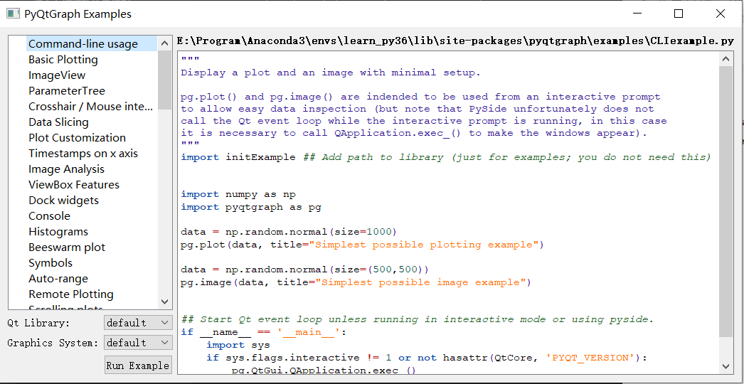 pyqtgraph的使用文档和代码示例_import pyqtgraph.examples pyqtgraph.examples.run()-CSDN博客