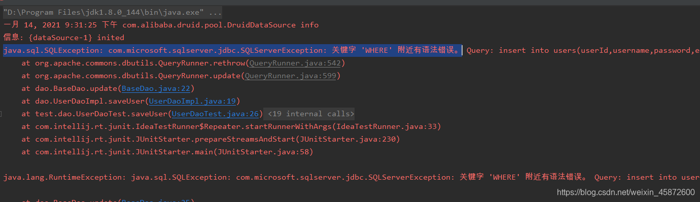 Javasqlsqlexception Commicrosoftsqlserverjdbcsqlserverexception
