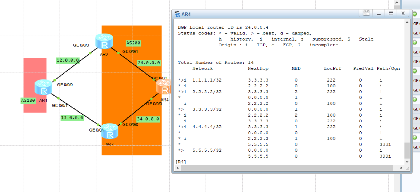 华为ensp_BGP_local-prefernce；AS-Path；MeD 实验_ensp更改med-CSDN博客
