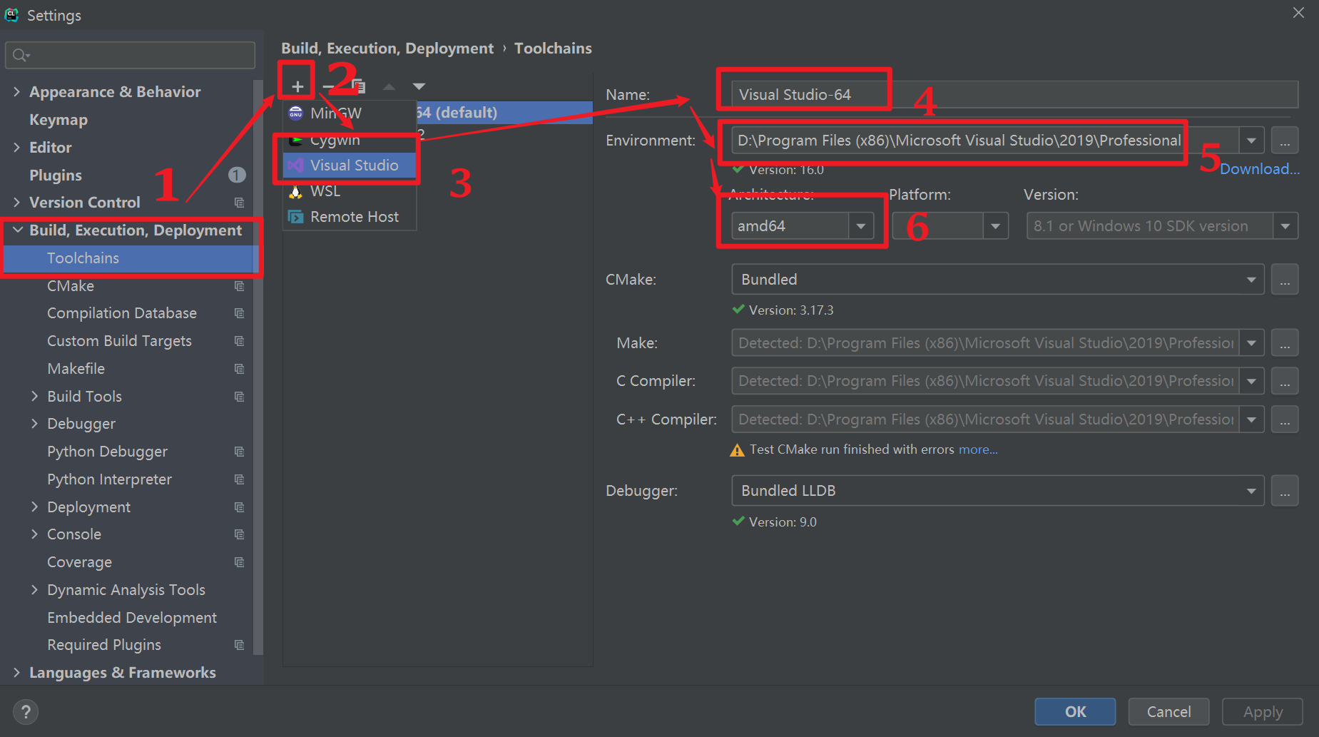 Clion配置VS2019(MSVC)与MinGW（亲测有效，快来愉快的写C语言吧）_已有的vs2019的工程用clion开发-CSDN博客