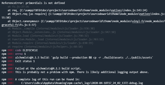 primordials is not defined错误，正确的解决方案 亲测 完美 好用-CSDN博客
