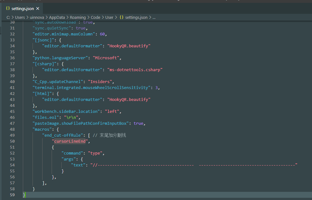 Vscode 用宏命令添加类似//----------的分隔线_vscode分割线-CSDN博客