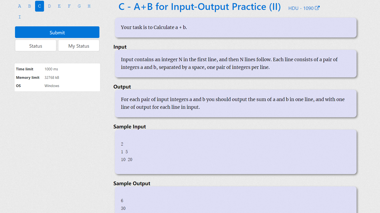 （初级）1月15日-输入输出练习_the input will consist of a series of pairs of int-CSDN博客