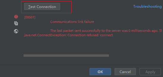 DataGrip执行SQL语句提示“java.net.ConnectException: Connection refused: connect”_datagrip connection ...