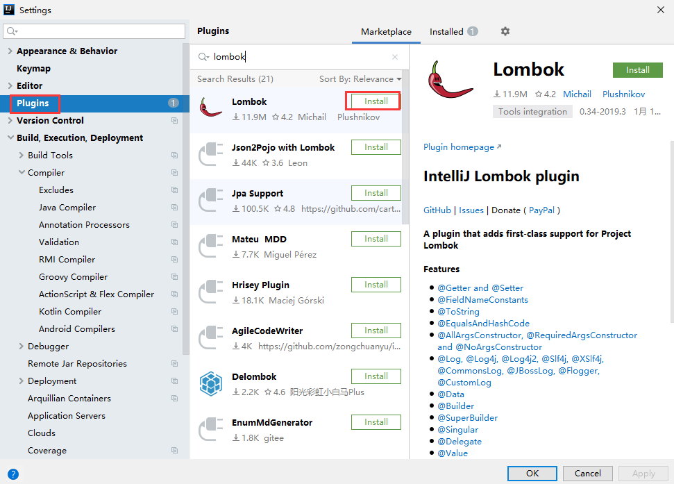 Spring Boot 使用lombok实现自动创建JavaBean的get/set方法、全参/无参构造方法、toString()、equals()、hashCode()_springboot ...